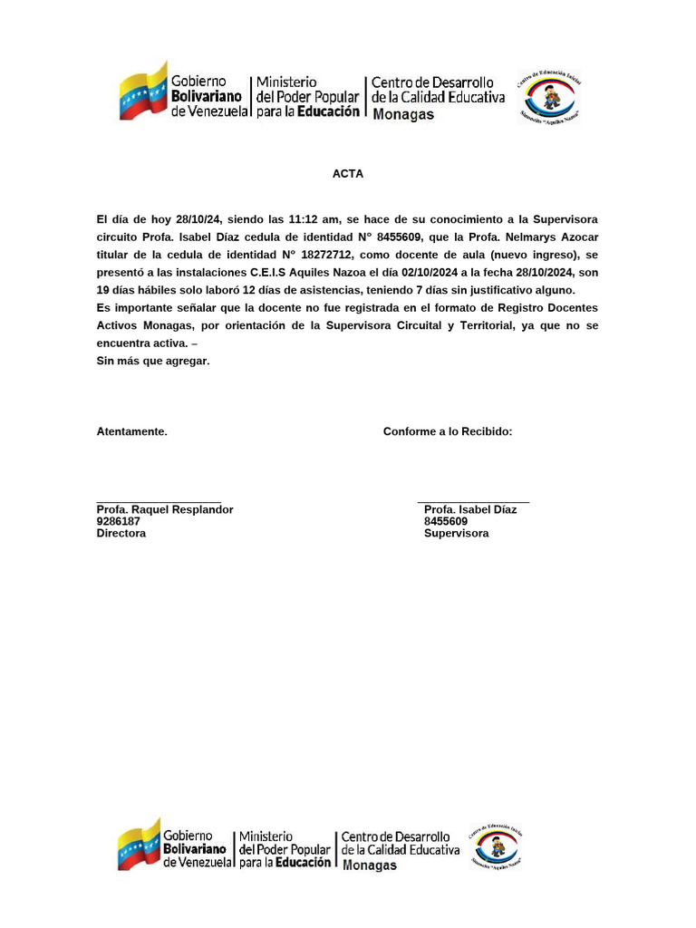 Actas | PDF | Gobierno y personalidad