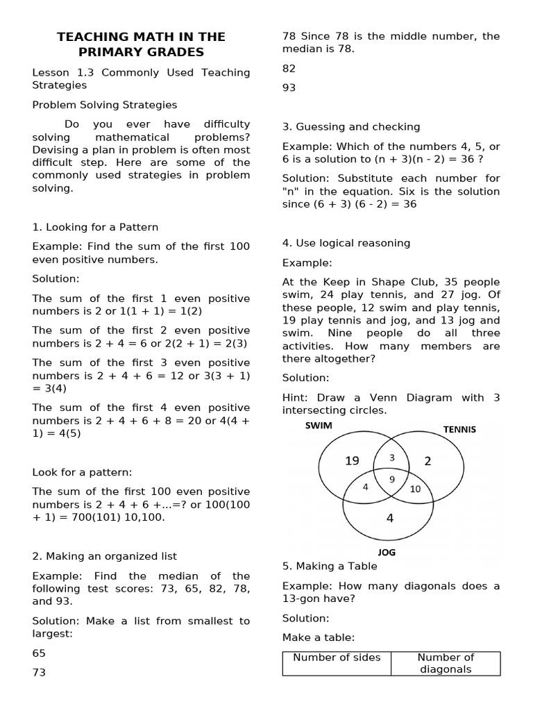 Teaching Math in The Primary Grades | PDF | Rectangle | Area