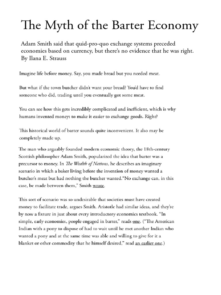 Debunking the Barter Economy Myth | PDF | Law | Young Adult