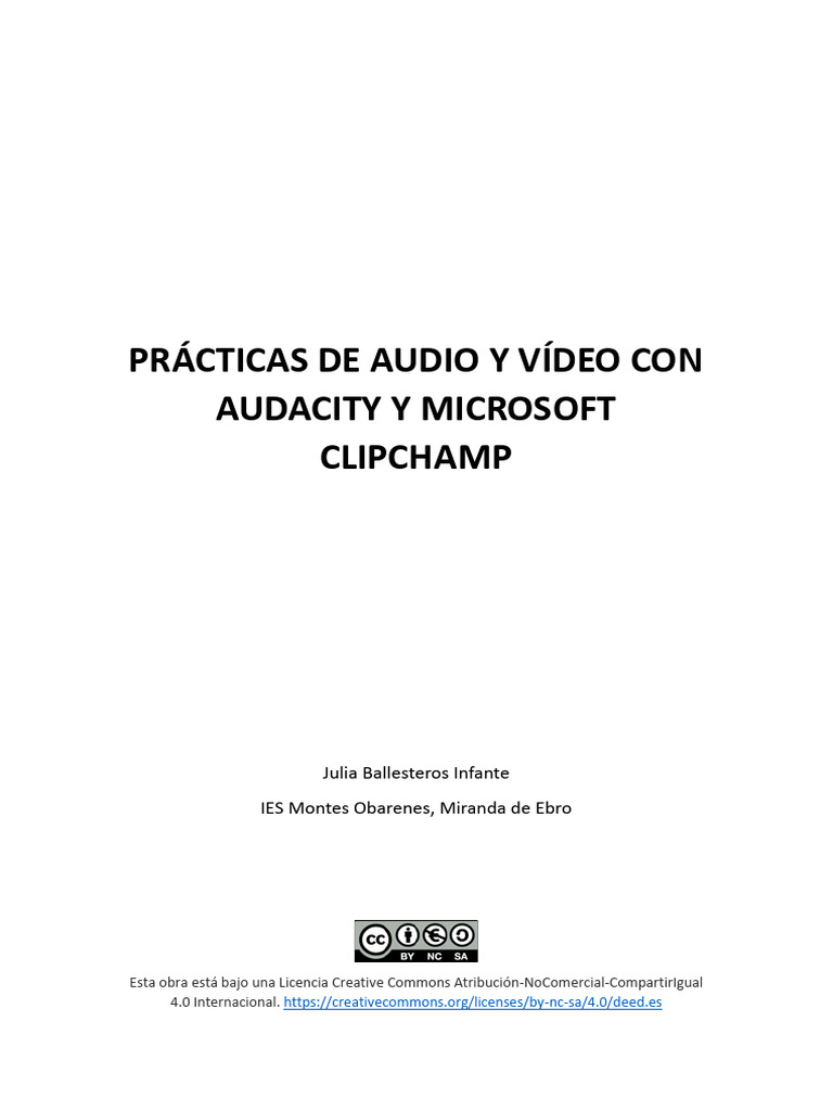 Prácticas de Audio y Vídeo Con Audacity y Microsoft Clipchamp | PDF | Sonido | Escuchando