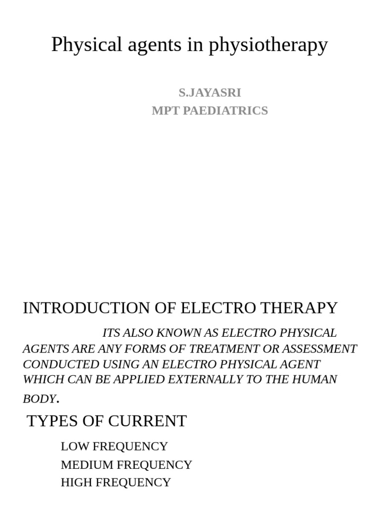Physical Agents in Physiotherapy | PDF | Physical Therapy | Clinical ...