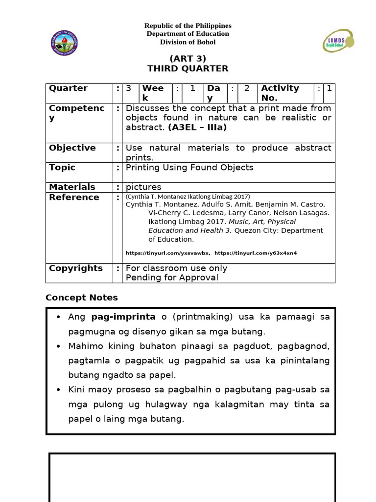 ART 3 - Q3 - LAS - Week 1 | PDF