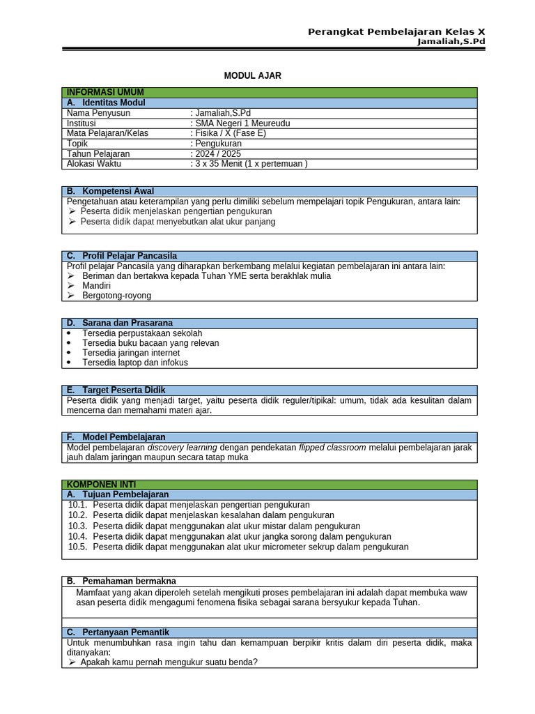 Modul Pengkuran - Edit | PDF