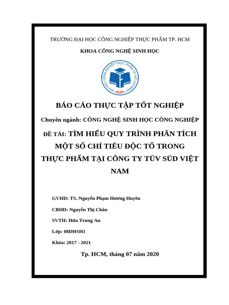 Bao Cao Thuc Tap Tot Nghiep TÜV SÜD (An) | PDF