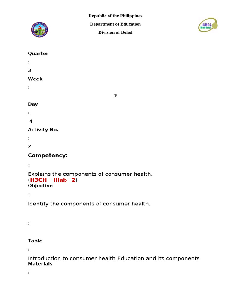 Health3 - Q3 - LAS - WK 2 | PDF