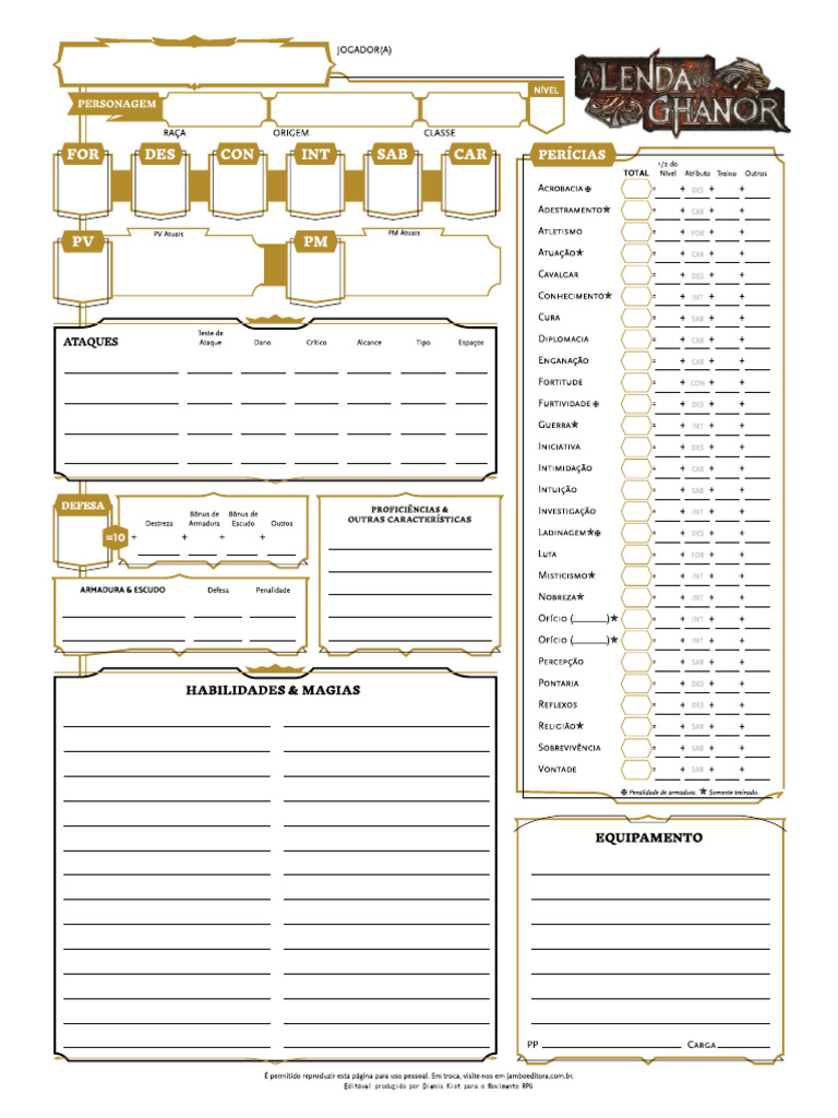 Ficha Bucaneiro Humano Daphine | PDF