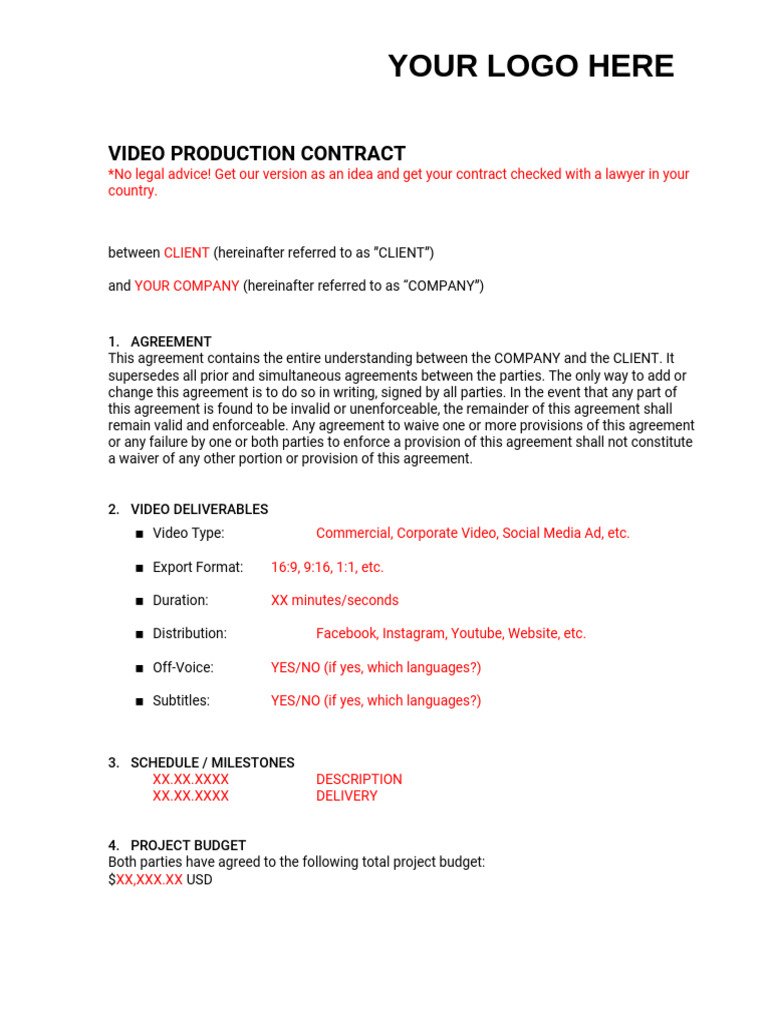 Retainer Contract Template For Videographers | PDF | Private Law