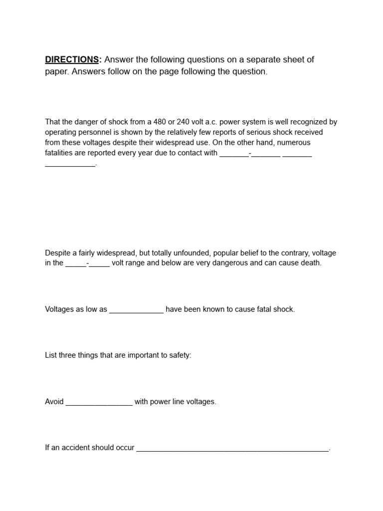 Electrical Safety Questions | PDF | Electrical Connector | Fuse ...