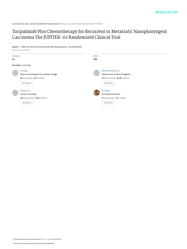 The JUPITER-02 Randomized Clinical Trial | PDF | Medicine | Diseases ...