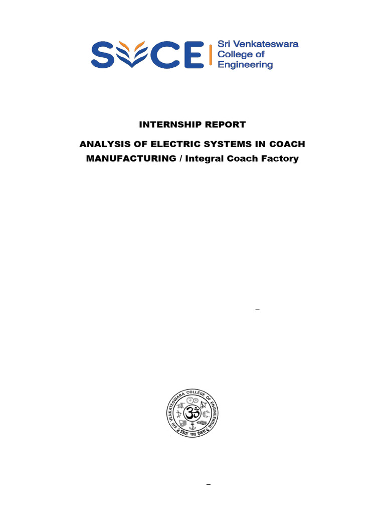 Internship Report Analysis of Electric Systems in Coach MANUFACTURING / Integral Coach Factory ...