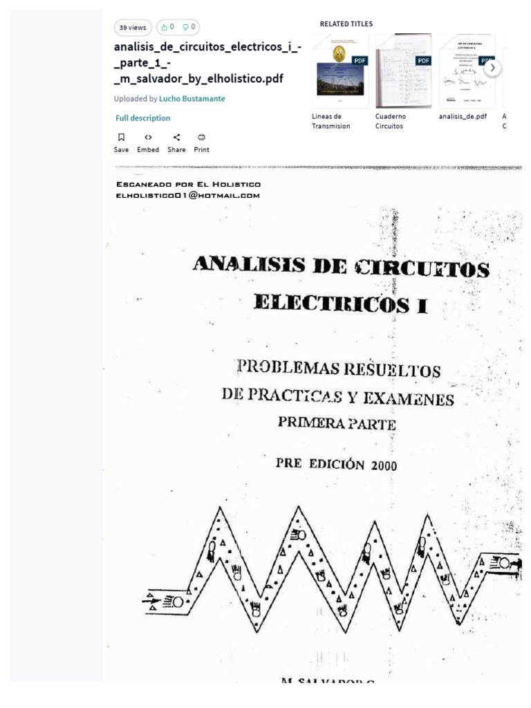 PDF Analisis de Circuitos Electricos I Parte 1 M Salvador by Elholisticopdf Compress | PDF ...