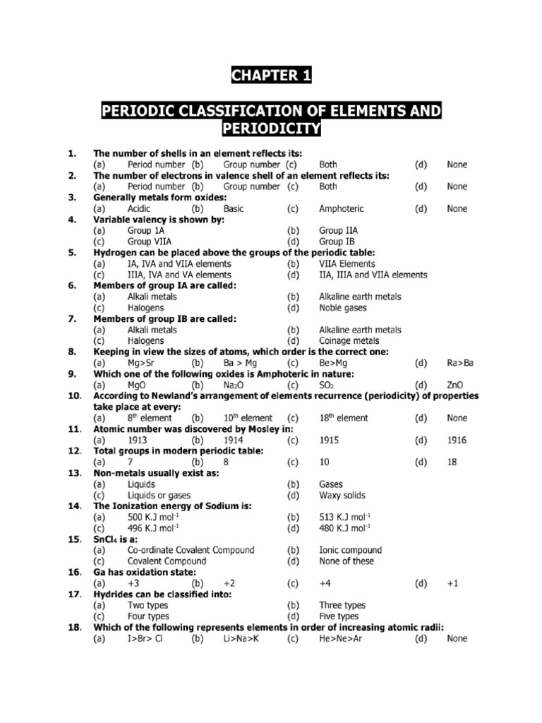 Chemistry Test | PDF