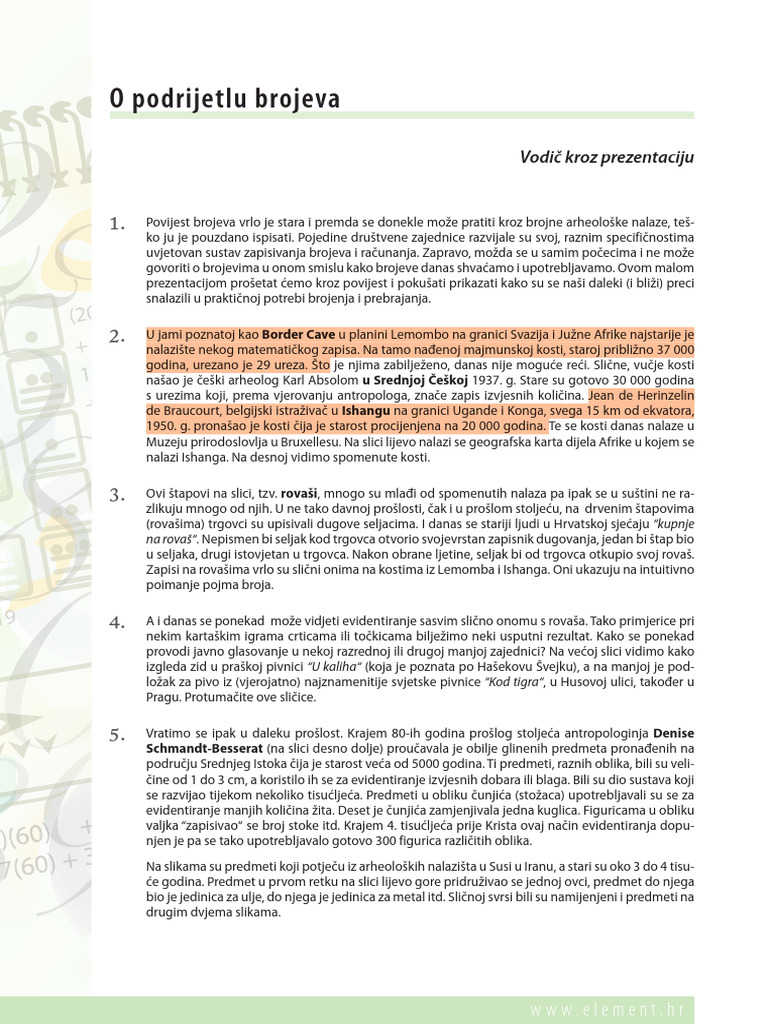 O Podrijetlu Brojeva - Vodic Kroz Prezentaciju | PDF