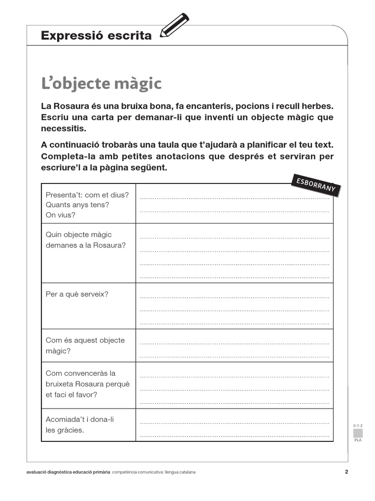 Catala Expressio Escrita 2018 (3r Primària) Editat | PDF