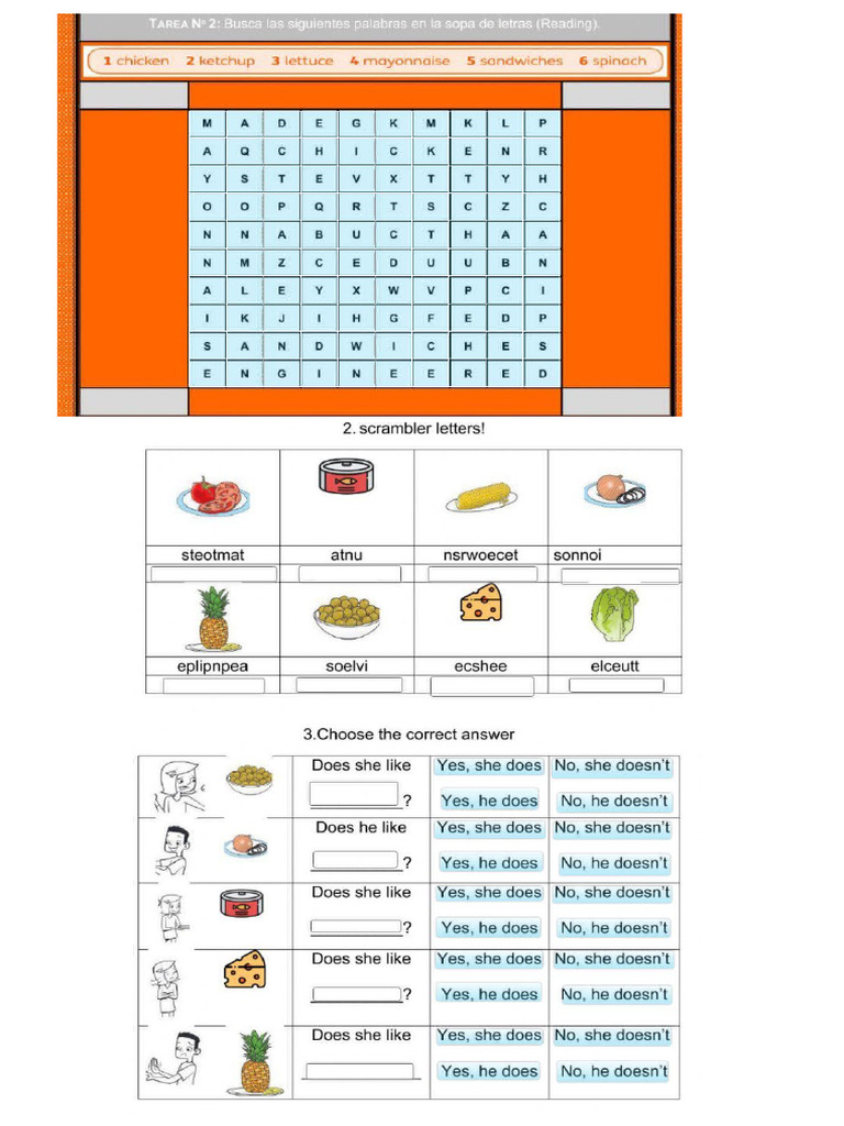 Food 3º Primaria | PDF