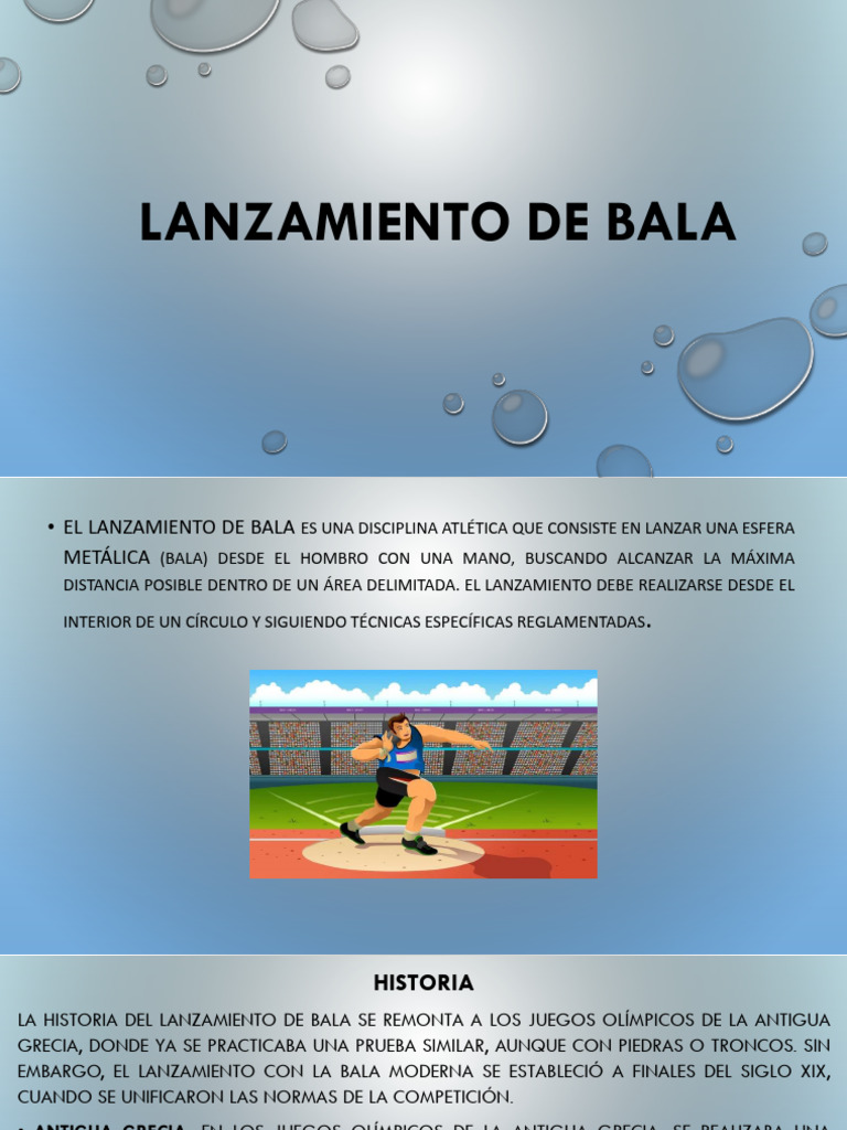Lanzamiento de Bala PDF - 122924 | PDF | Deporte del atletismo | Deportes