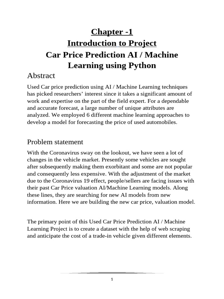 Used Car Price Prediction AI | PDF | Machine Learning | Dependent And ...