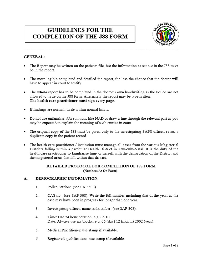 J88 Form Completion Guidelines | PDF | Labia | Sexual Intercourse