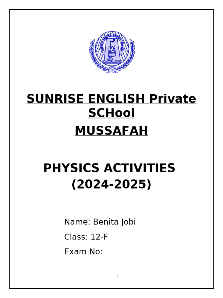 Phy Activities Final | PDF | Voltage | Manufactured Goods