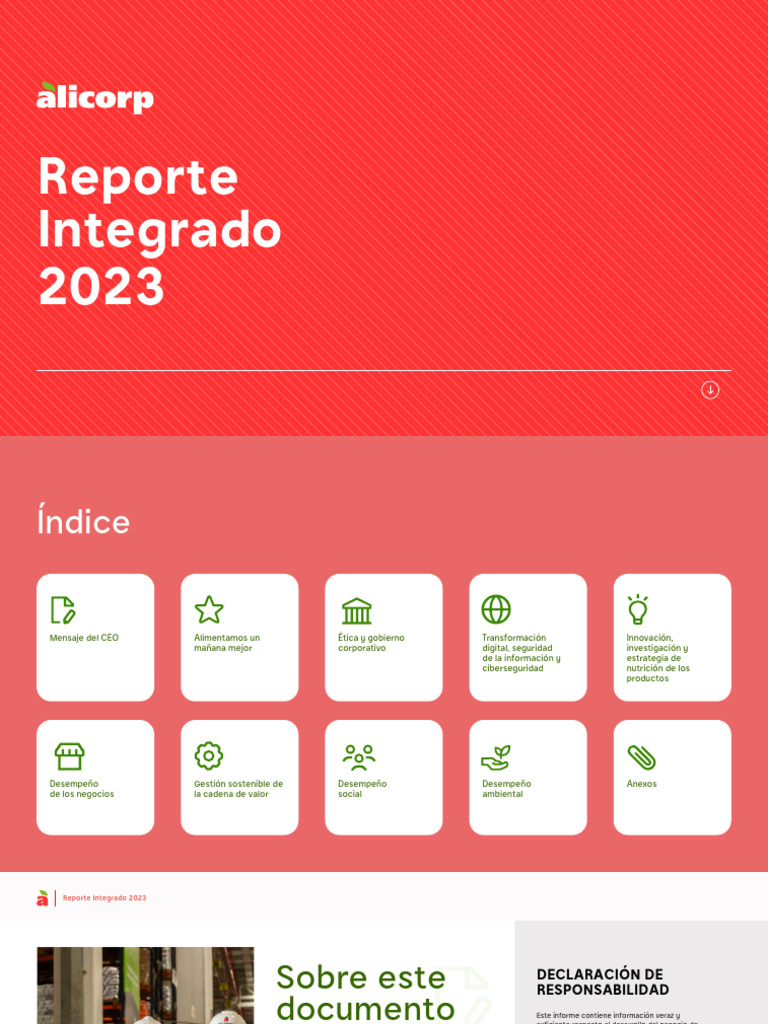 Memoria Reporte Integrado Alicorp 2023 | PDF | Sustentabilidad | Evaluación del ciclo de vida