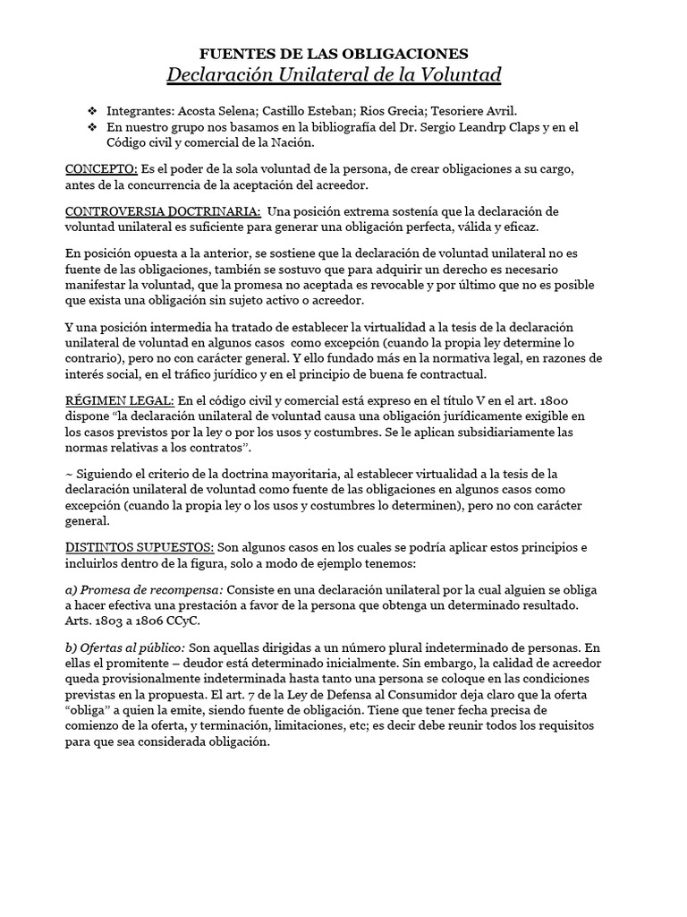Declaración Unilateral de Voluntad | PDF | Justicia | Crimen y violencia