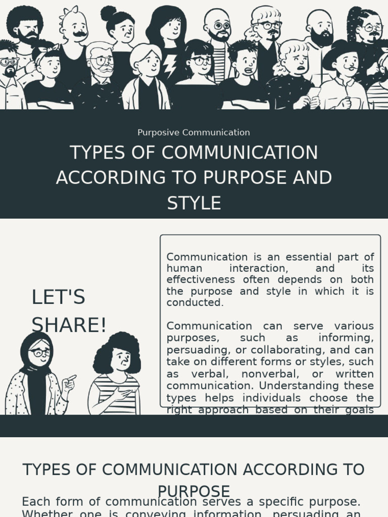 Types of Communication According To Purpose and Style 1 | PDF ...