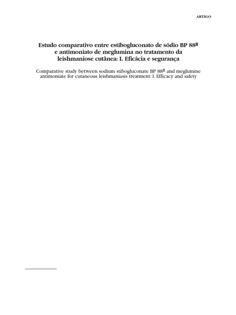 Comparative Study Between Sodium Stibogluconate BP 88R and Meglumine ...