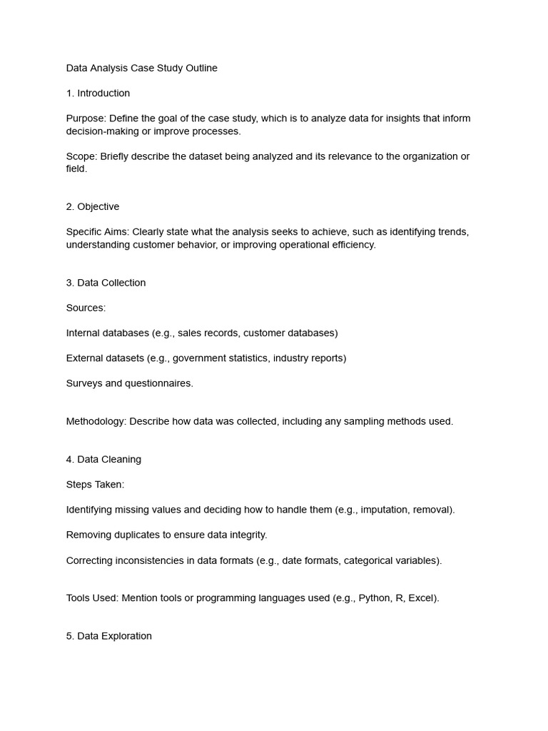 Data Analysis Case Study Outline | PDF