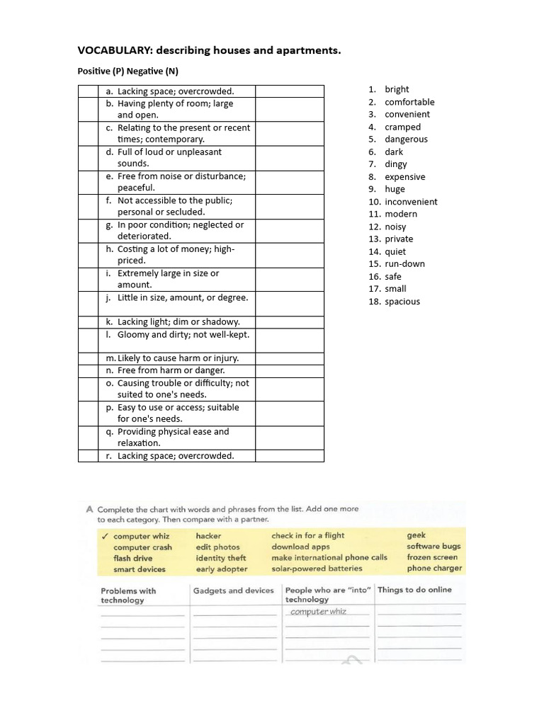 Descriptive Vocabulary for Homes | PDF