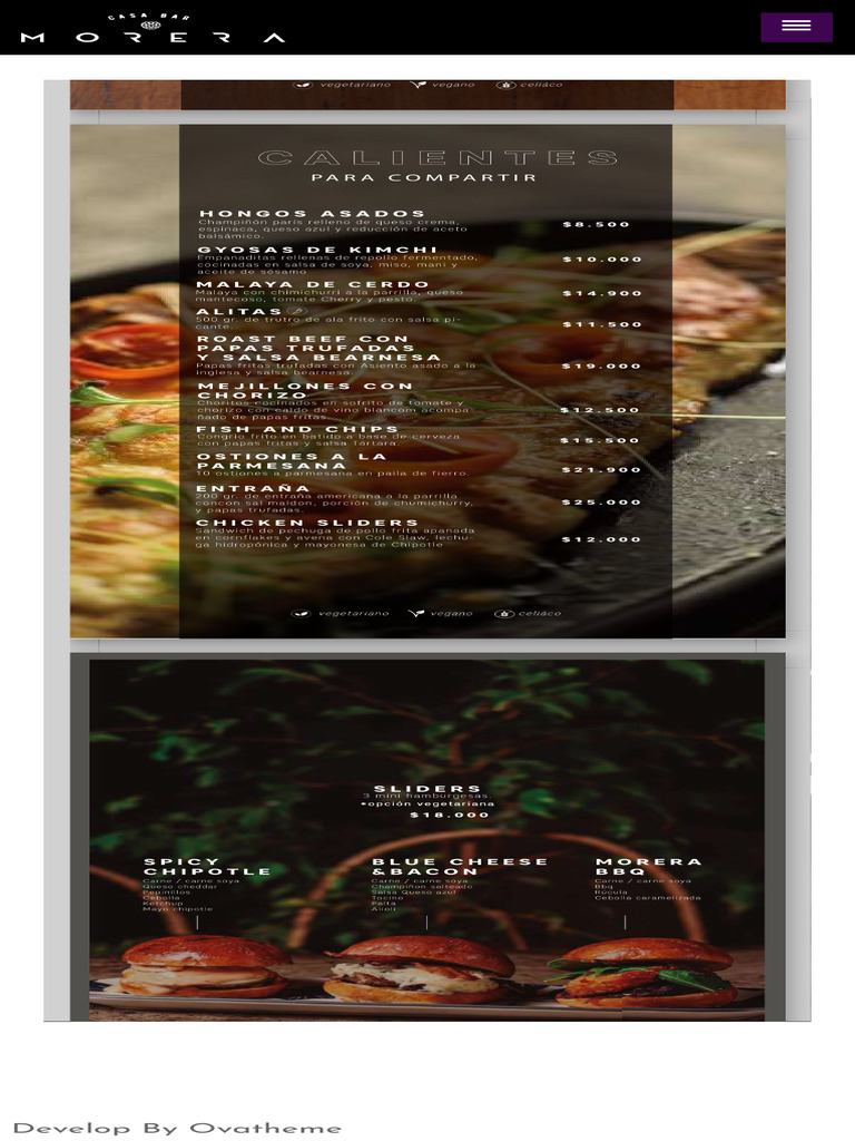 Menú Gourmet de Casa Morera | PDF | Parilla | Cocina de las Americas