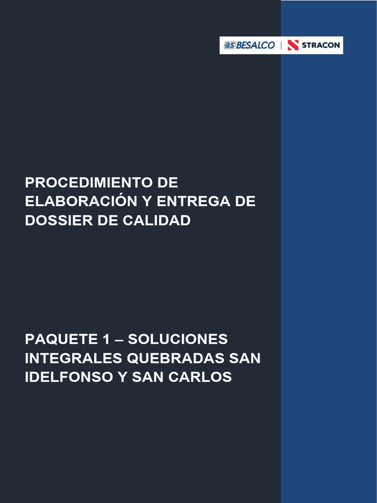 Procedimiento Dossier de Calidad San Idelfonso | PDF | Calidad ...