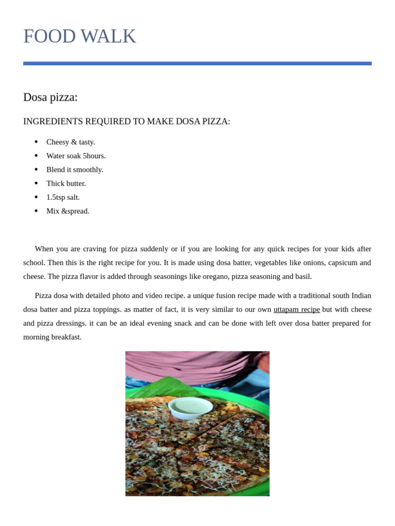 Food Walk | PDF | Cooking, Food & Wine