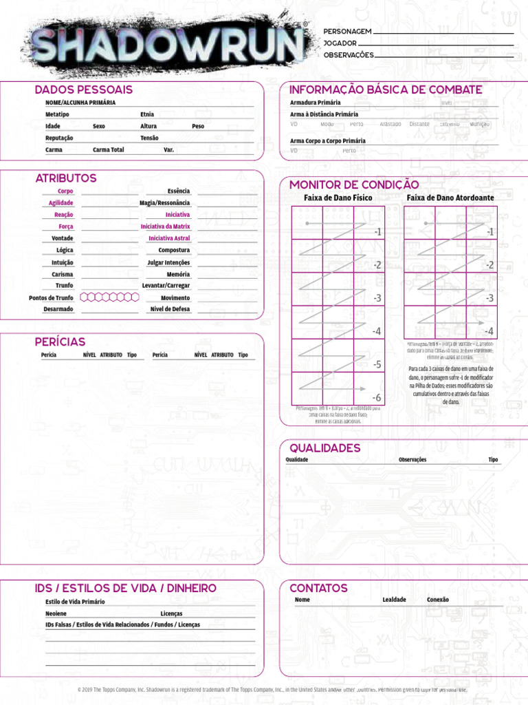 Ficha Shadowrun Sexto Mundo Editavel Rt4y3b - 303481 - 1730554670 | PDF