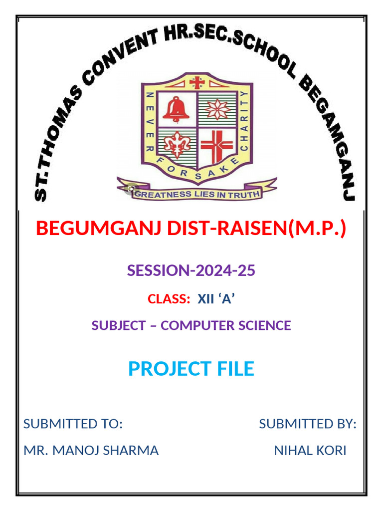 C.S. Project File | PDF