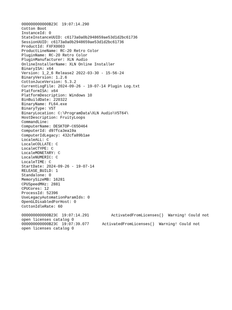 Audio Plugin Log Analysis | PDF