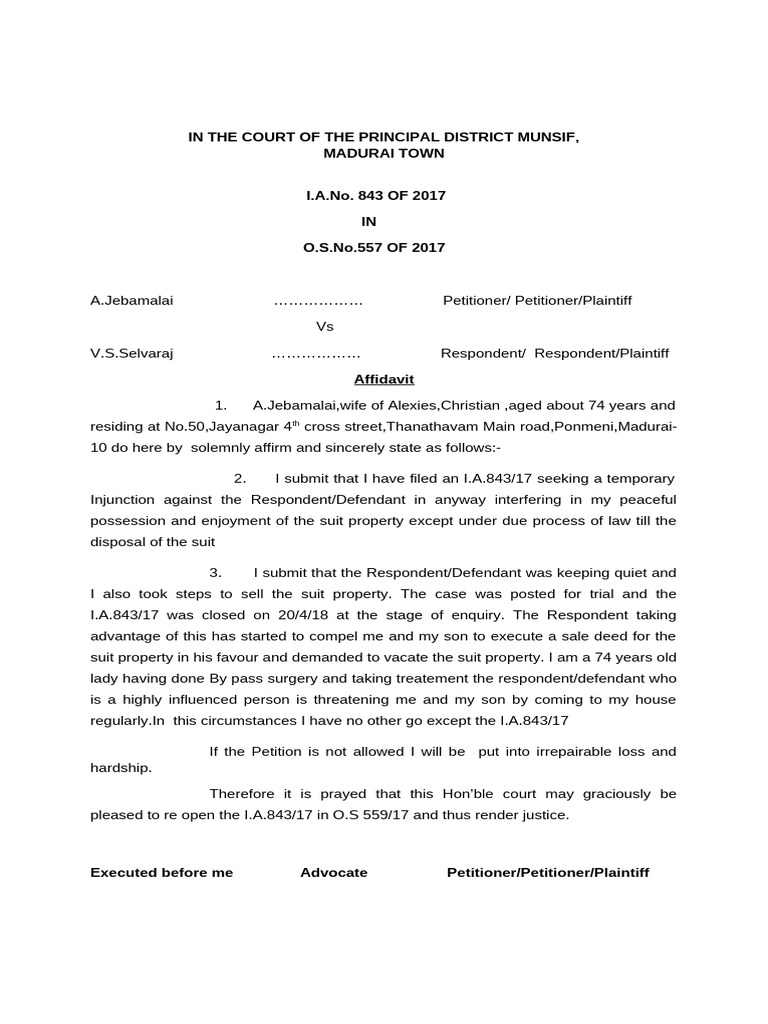 Jebamani Affidavit | PDF | Lawsuit | Public Law