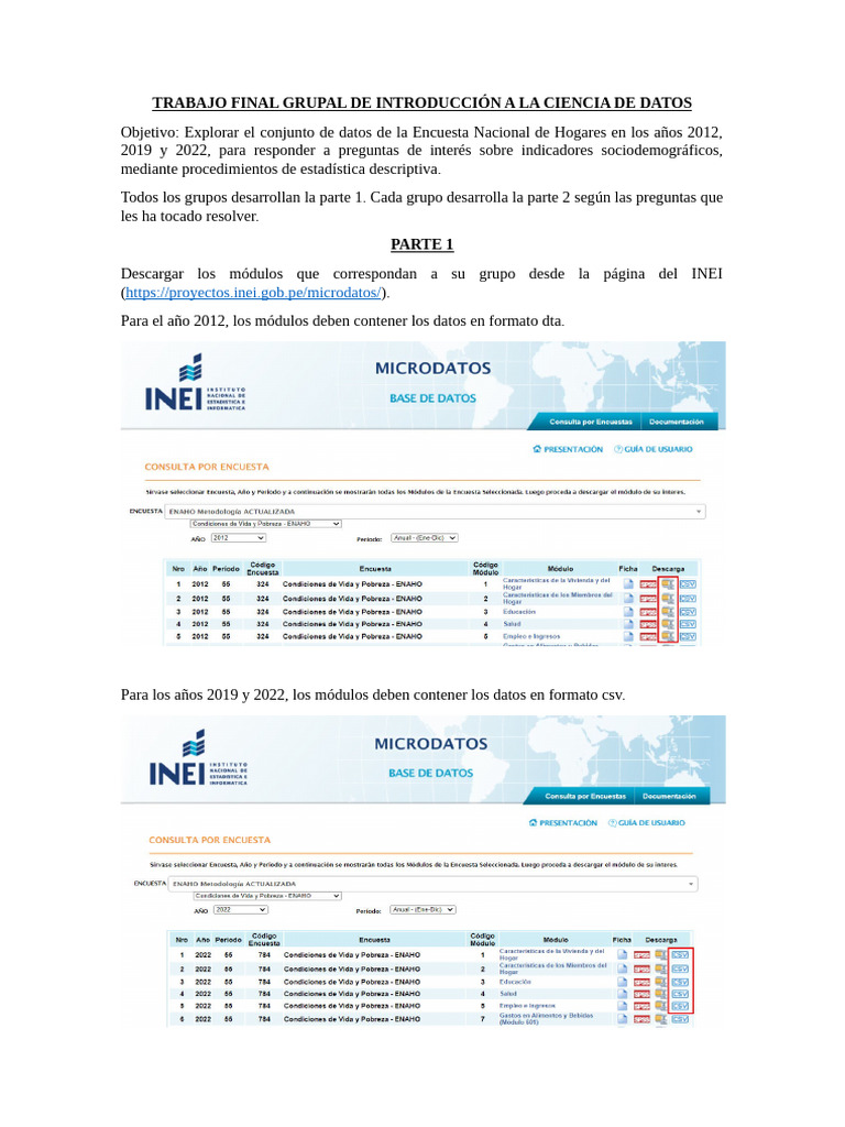 Indicaciones de Trabajo Final | PDF | Informática | Datos