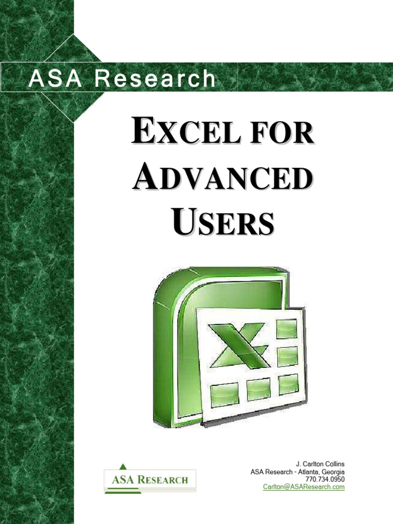Excel For Advanced Users | PDF | Microsoft Excel | Visual Basic For Applications