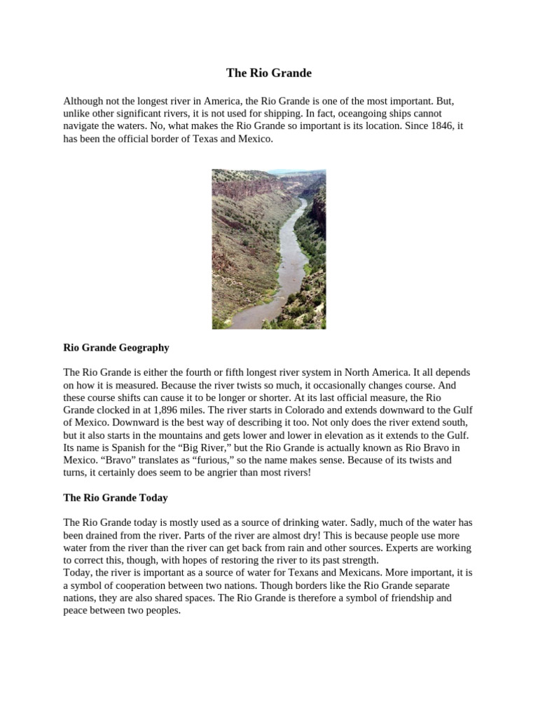 Importance and Facts of the Rio Grande | PDF | Rio Grande