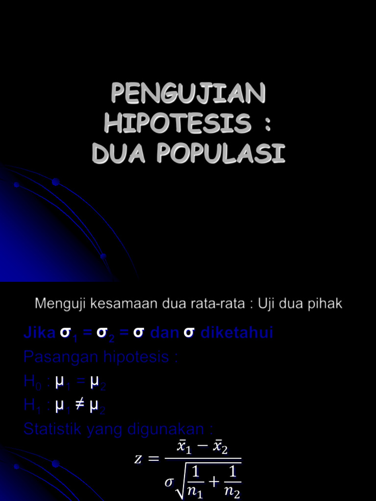7c. Uji Hpotesis Dua Populasi | PDF