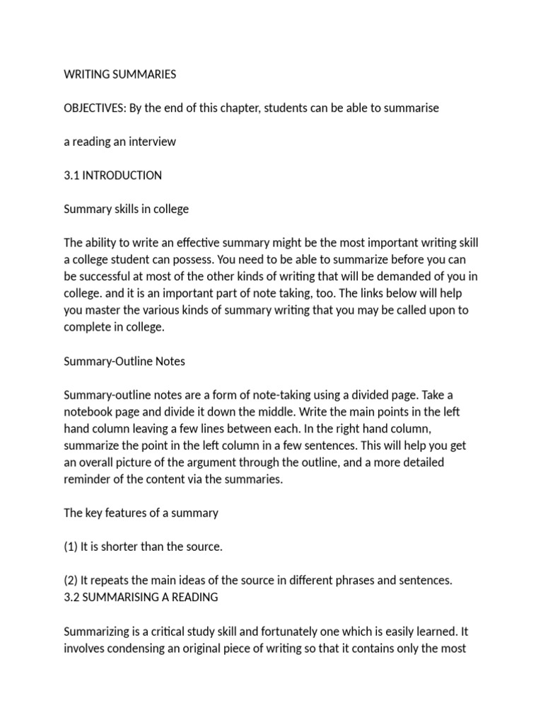 WRITING SUMMARIES. | PDF | Sex Education | Money