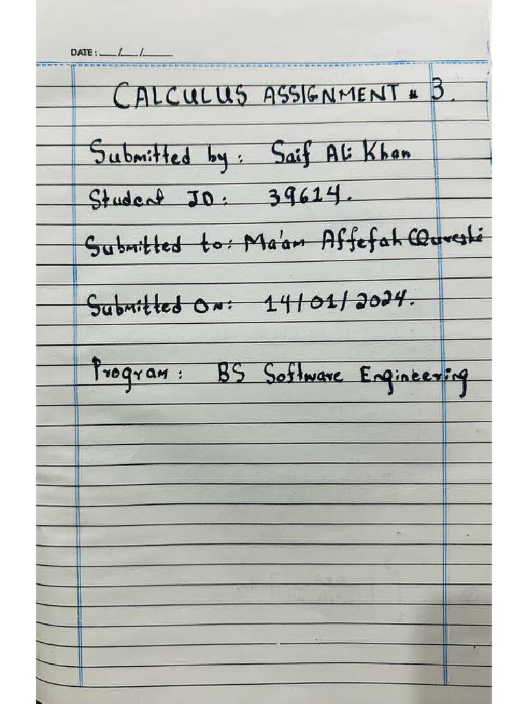 Calculus Assignment # 3 | PDF