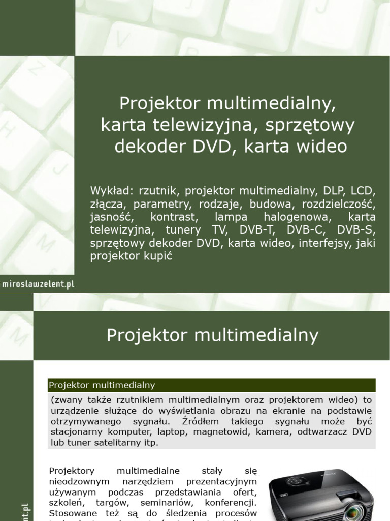 Projektor Rzutnik Karta TV Video Dekoder DVD | PDF