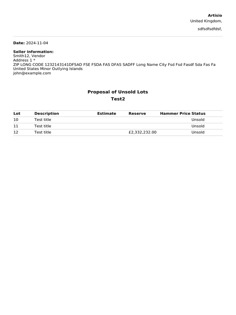 Proposal of Unsold Lots | PDF
