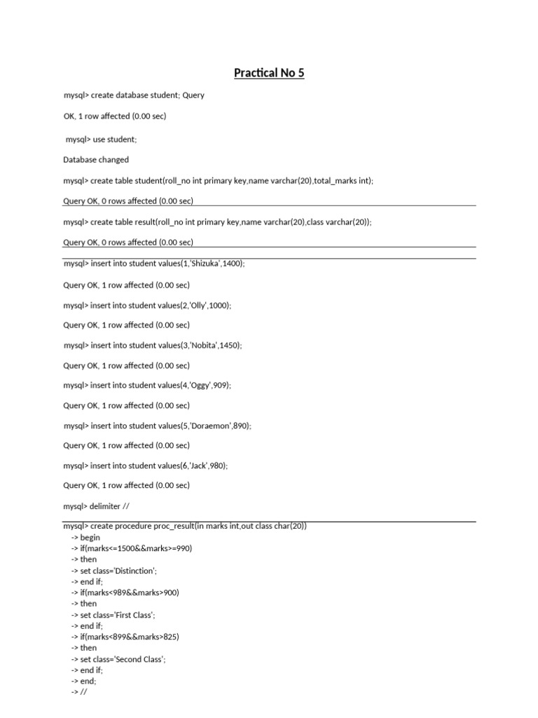 Practical No 5.1 | PDF | Data Management Software | Computer Programming Practical No 5.1 | PDF | Data Management Software | Computer Programming