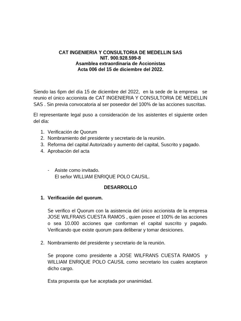 Acta 006 | PDF | Gobierno