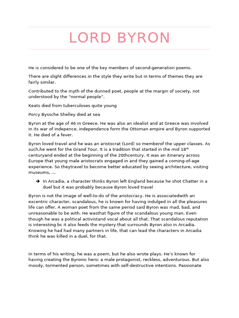 Lord Byron | PDF | Lord Byron