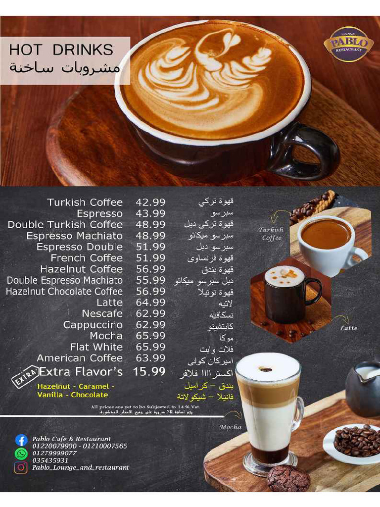 Menu Pablo Cafe 2024 - 2 | PDF