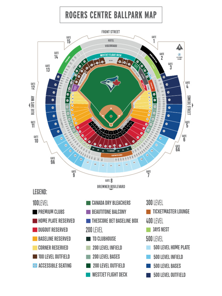Rogers Centre Seating Map 2024 | PDF