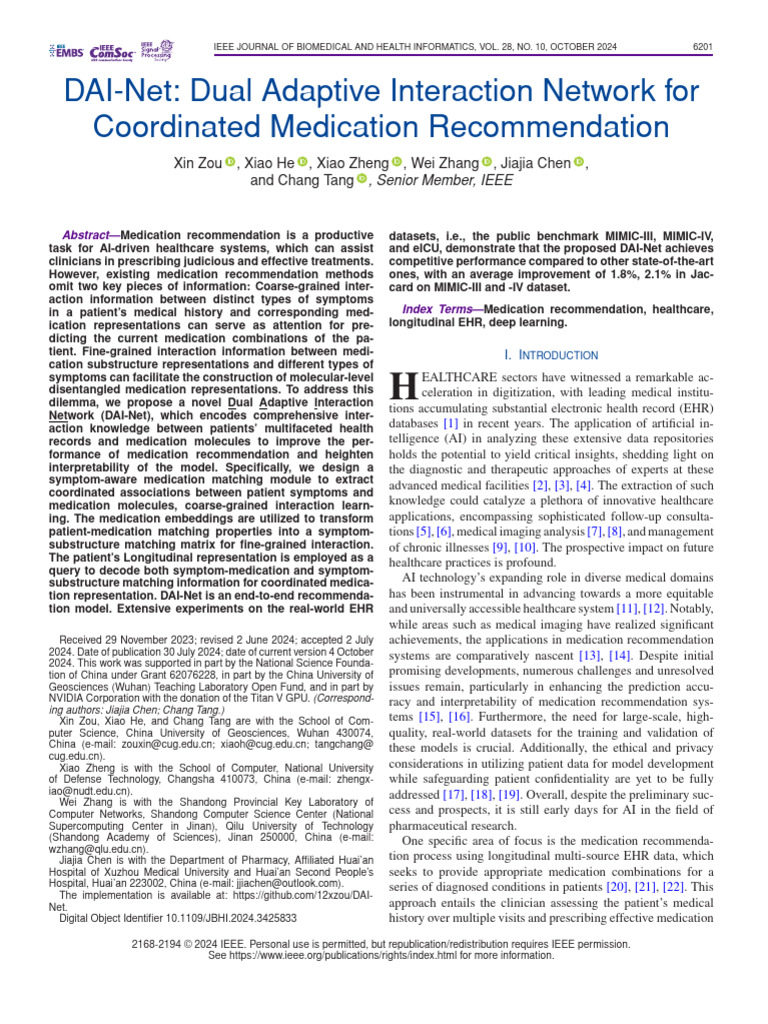 DAI-Net Dual Adaptive Interaction Network For Coordinated Medication ...